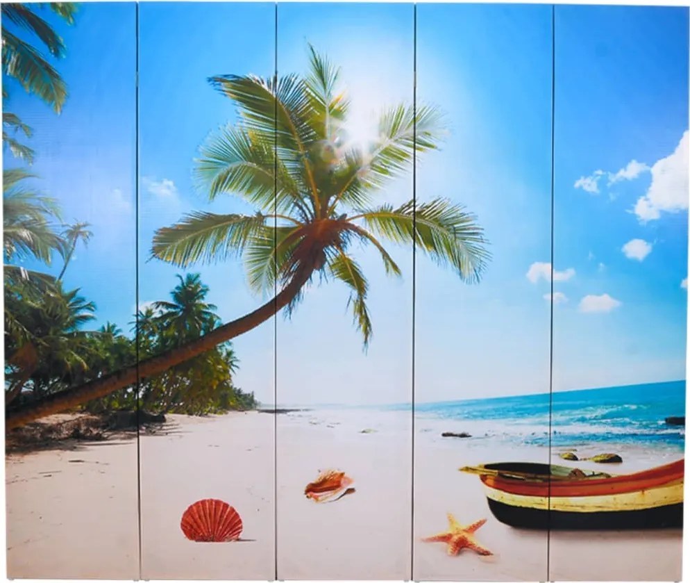 Skládací paraván 200 x 170 cm pláž 240478