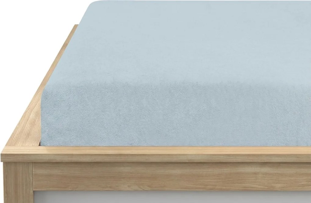 Fleecové napínací prostěradlo MOLTON ledově modré 90 x 200 cm