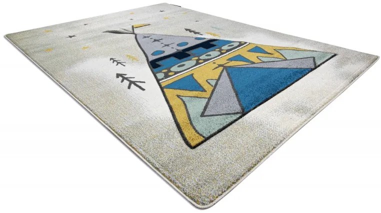 Dywany Łuszczów, Dětský kusový koberec Petit Tipi grey, 140x190, modrá, dětský pokoj