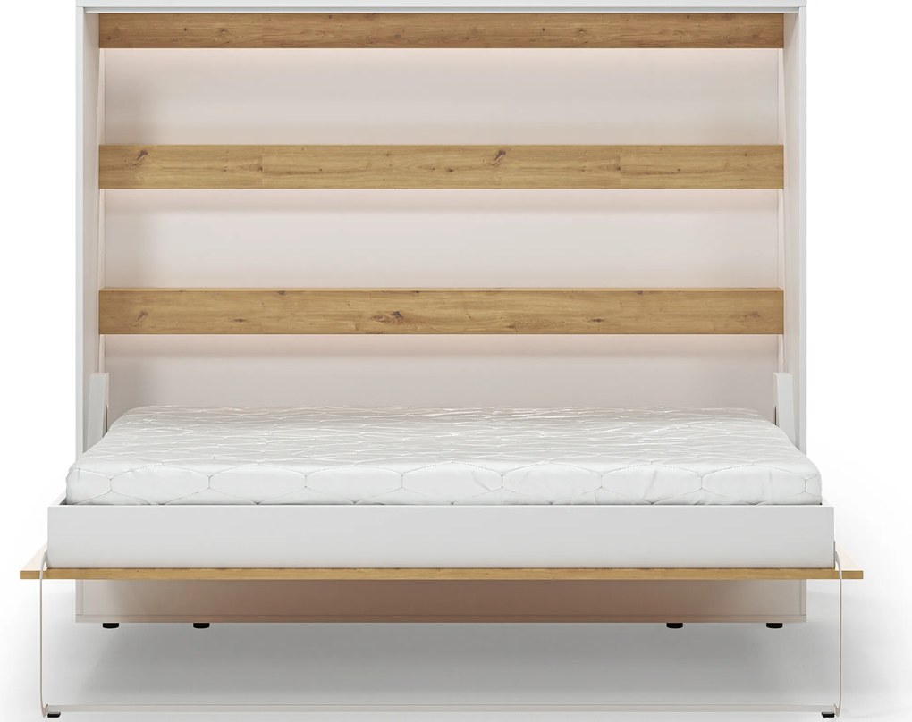 Devesto Sklápěcí postel Horizontální 140 Dub Artisan LED