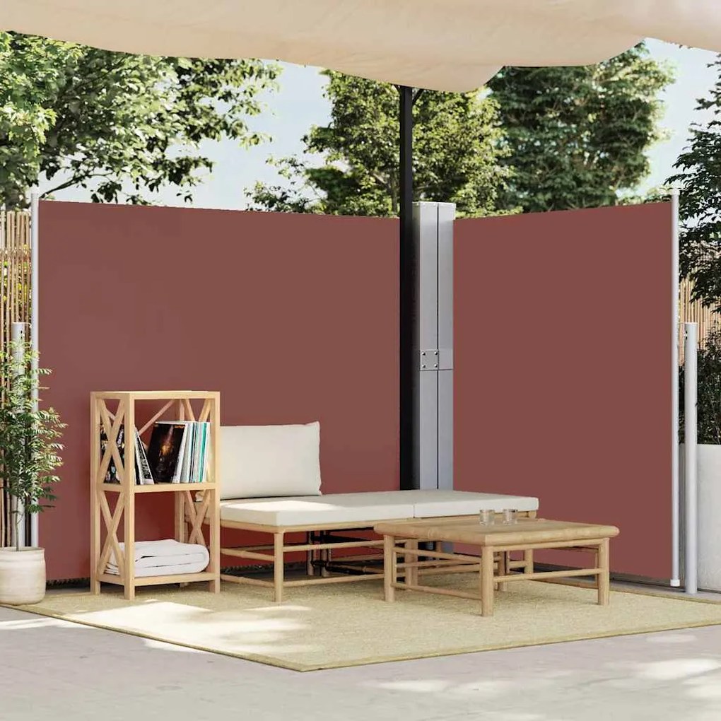 Zatahovací boční markýza / zástěna 170 x 1200 cm hnědá 313396