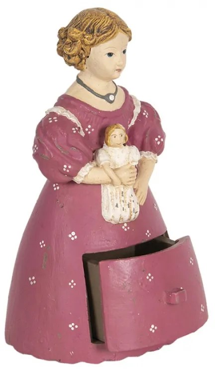 Dekorativní šperkovnice dívka v šatech se šuplíčkem – 12x11x20 cm