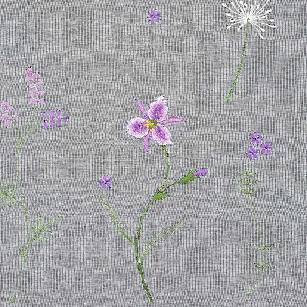 ZÁCLONA NA POUTKÁCH INESA 350X120 CM KVĚTY
