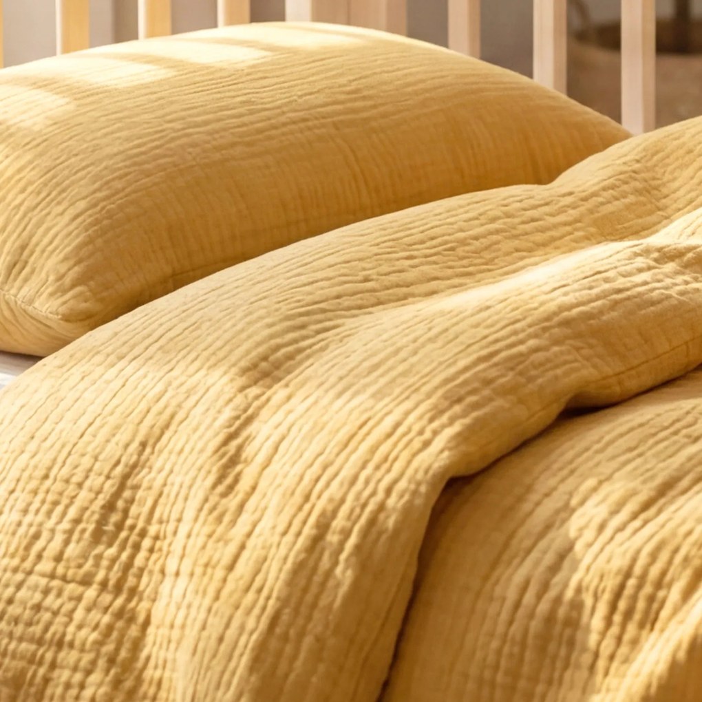 Celoroční mušelínové povlečení do postýlky Honey - GOTS Velikost: 95 x 130 + 45 x 65