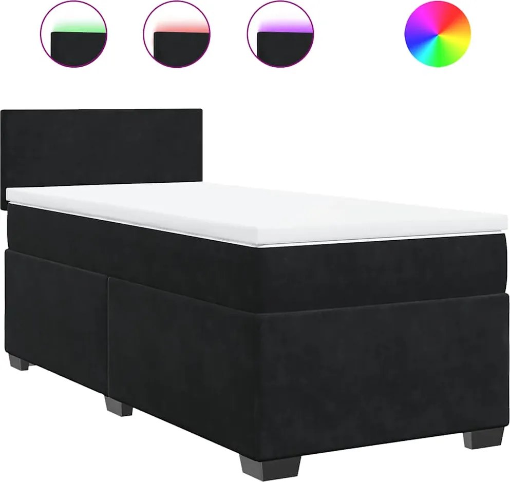 Box spring postel s matrací černá Single samet 3288769