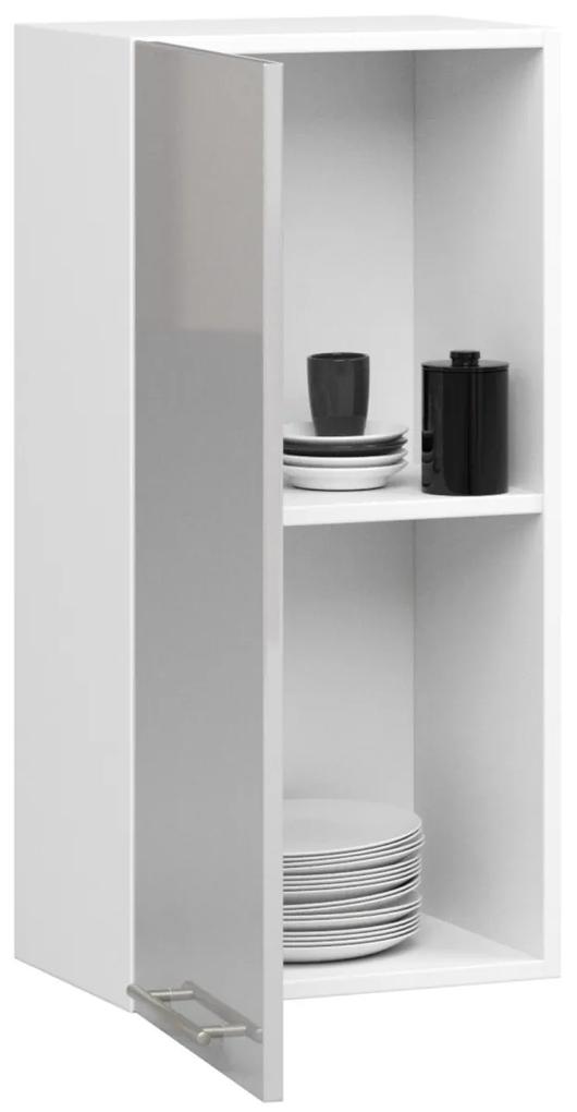 Závěsná kuchyňská skříňka Olivie W 40 cm bílá/metalický lesk