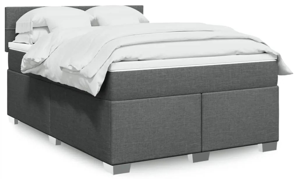 Box spring postel s matrací tmavě šedá 160x200 cm textil 3285940