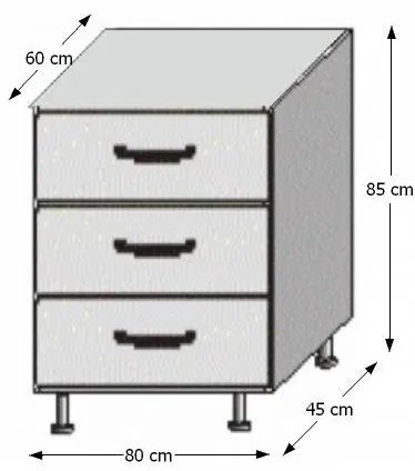 Dolní kuchyňská skříňka Igo D-80 S3 (bílá). 751712