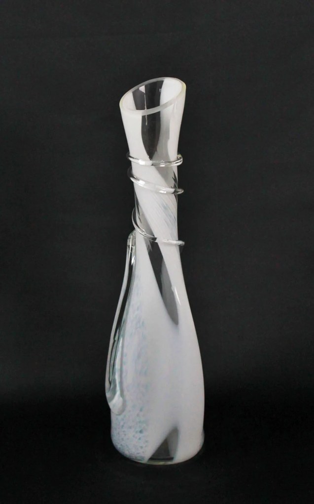 Levné-garnýže.cz - Váza designová Ornament spirála modrý melír 40 cm