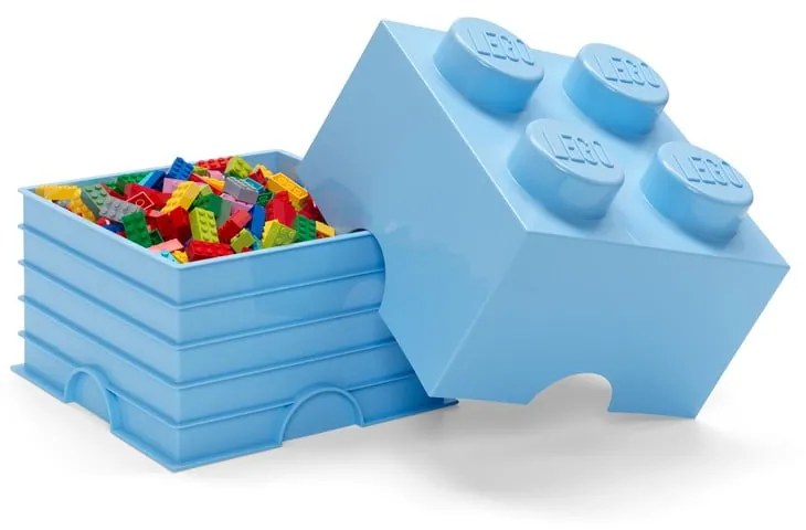 Světle modrý úložný box čtverec LEGO®