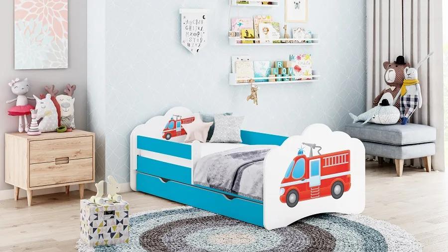 Dětská postel Tobík - hasičské auto (Vybírat můžete z mnoha motivů a barev.)