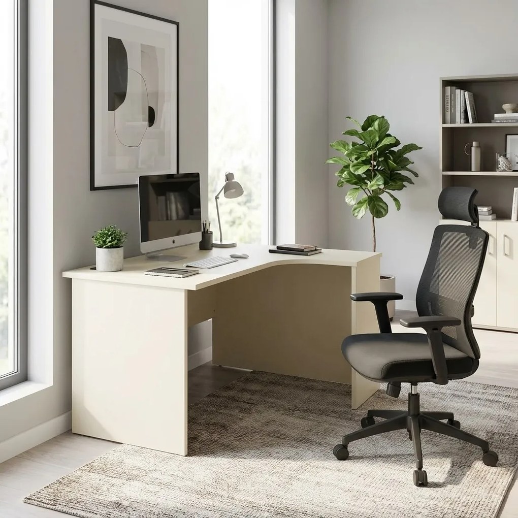Rohový stůl SimpleOffice 140 x 120 cm, pravý, bříza