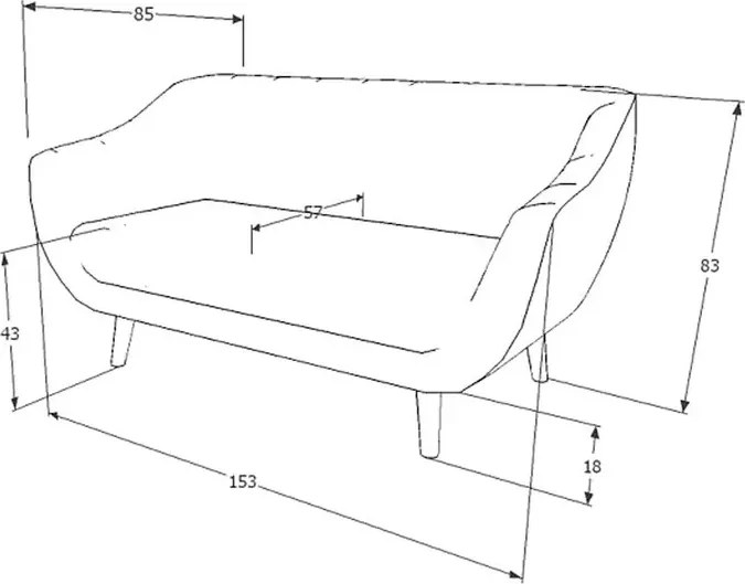 Pohovka Elite Velvet, dvojsedák, šedá