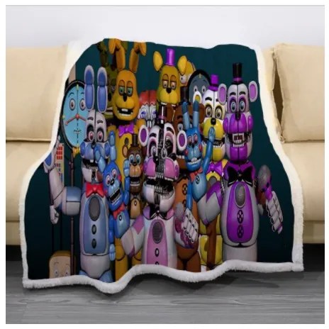 Plyšová deka s 3D potiskem Five Nights at Freddys Variace: 7, Velikost: 150 x 200 cm