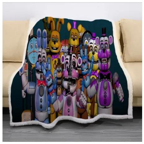 Plyšová deka s 3D potiskem Five Nights at Freddys Variace: 7, Velikost: 80 x 120 cm
