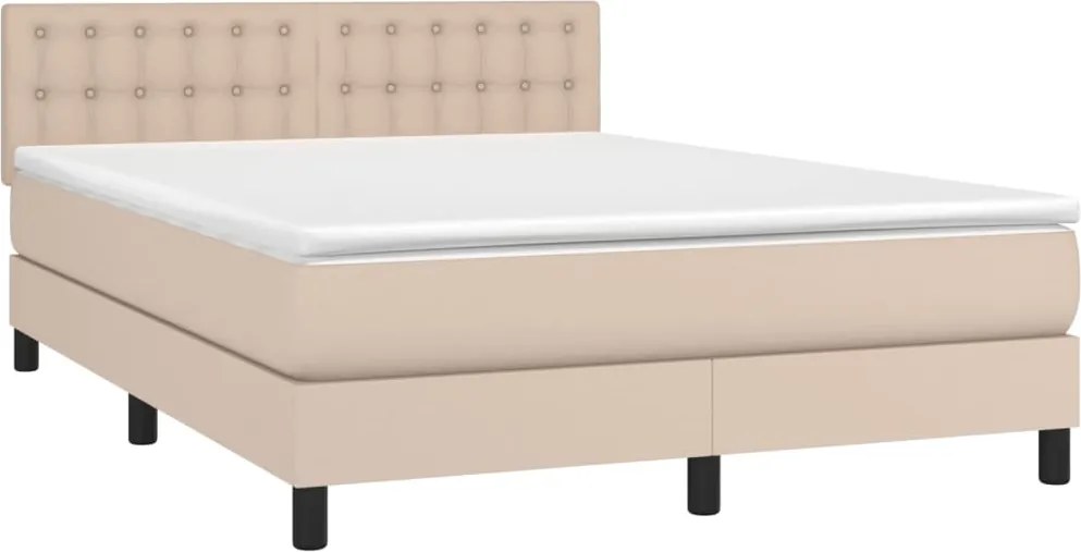 Box spring postel s matrací cappuccino 140x200 cm umělá kůže 3141130