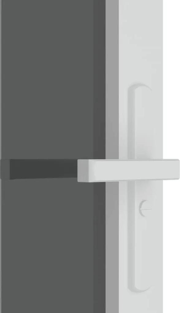 vidaXL Interiérové dveře 83 x 201,5 cm bílé matné sklo a hliník [350589] Barva: Bílá a tmavě průhledná