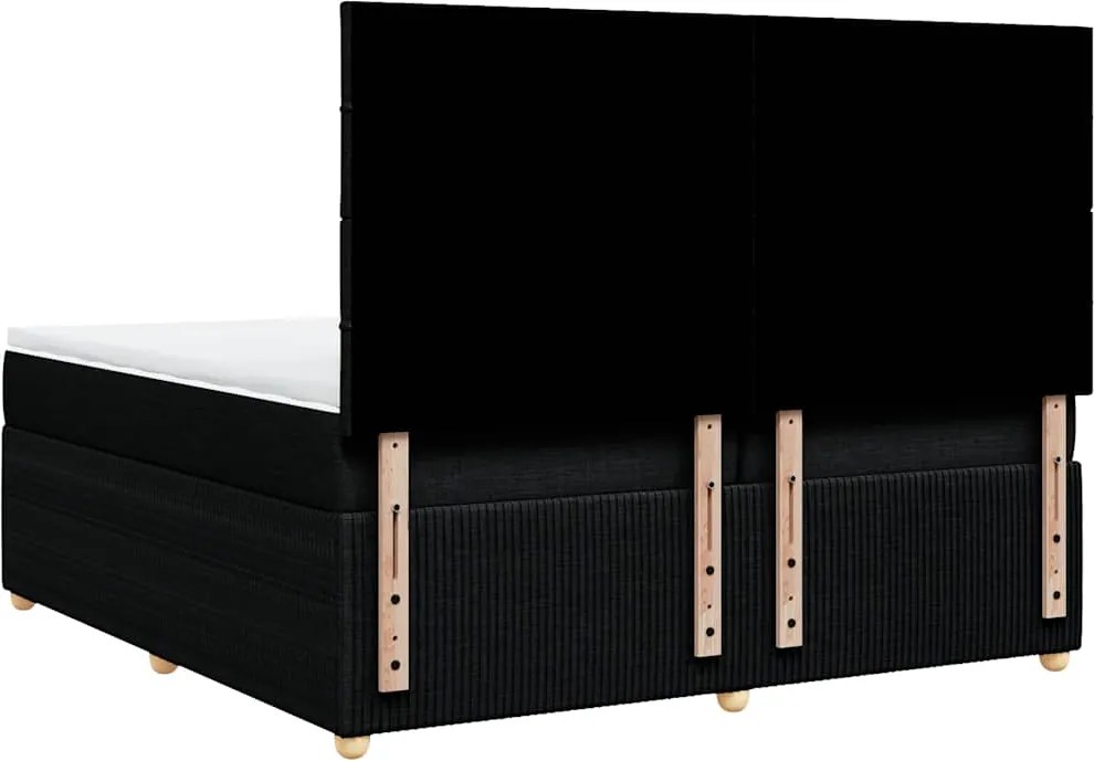 Box spring postel s matrací černá 200x200 cm textil 3292165