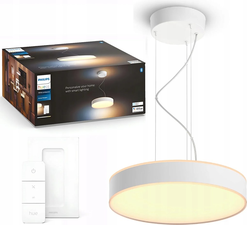 Závěsná Led stropní lampa Moderní Cct 33,5W Bílá Philips Hue dálkový ovladač