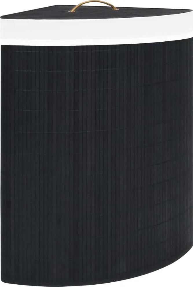 vidaXL Rohový bambusový koš na prádlo 60 l [320762] Barva: Černá