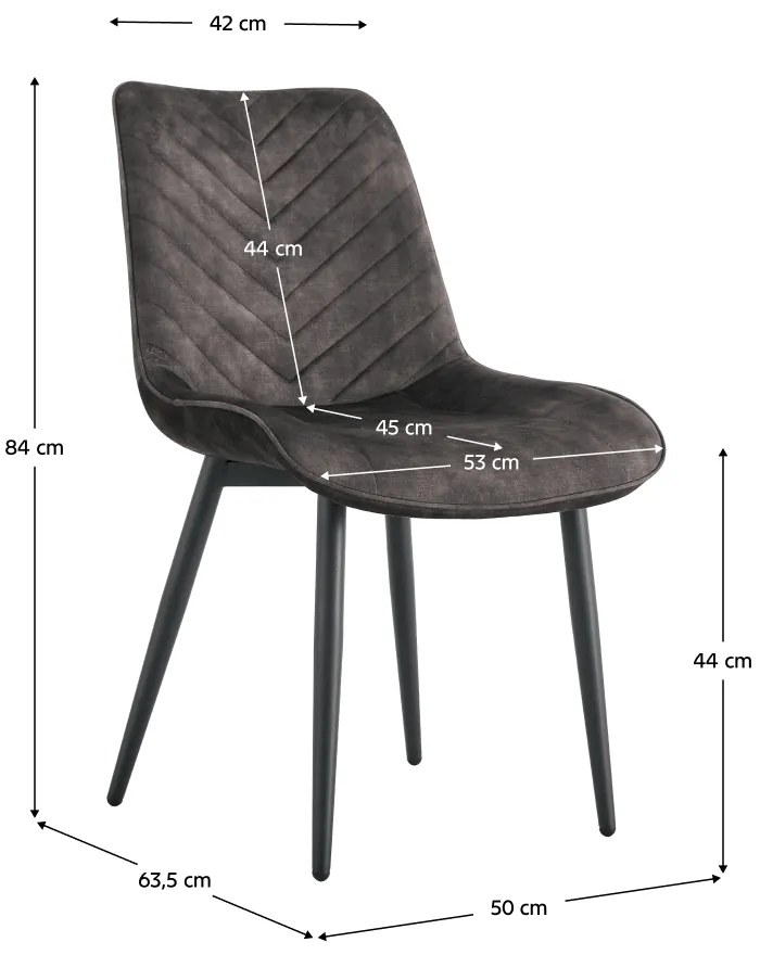 Jídelní židle ZAINA TYP 2 sametová látka hnědá, kov černý lak mat
