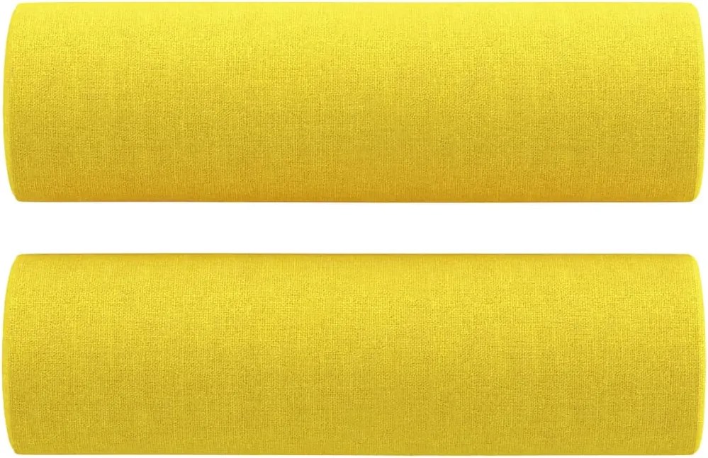 2dílná sedací souprava s polštáři světle žlutá textil 3201621