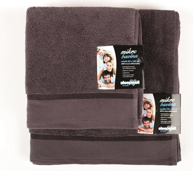 SVITAP sleep well Ručník Star 450 g/m2  Ručník Star 50x100 cm antracitová