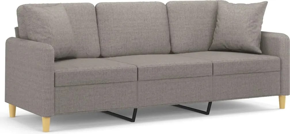 3místná pohovka s polštáři taupe 180 cm textil 3200924