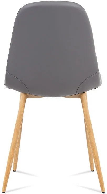 Jídelní židle, šedá látka-ekokůže, kov dub CT-391 GREY2