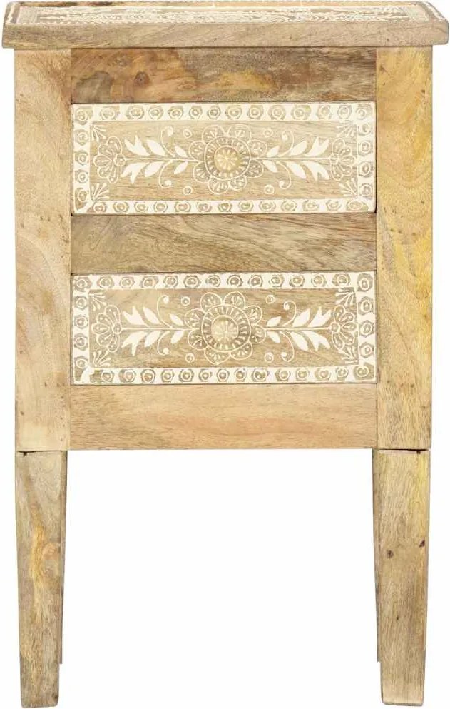Ručně malovaný noční stolek 40 x 30 x 60 cm masivní mangovník 286161