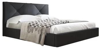 Čalouněná postel KARINO rozměr 180x200 cm Černá eko-kůže