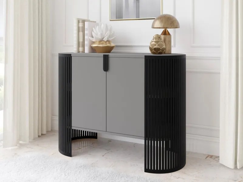 Skříňka Zinzit, Barva: černá / bílý mramor