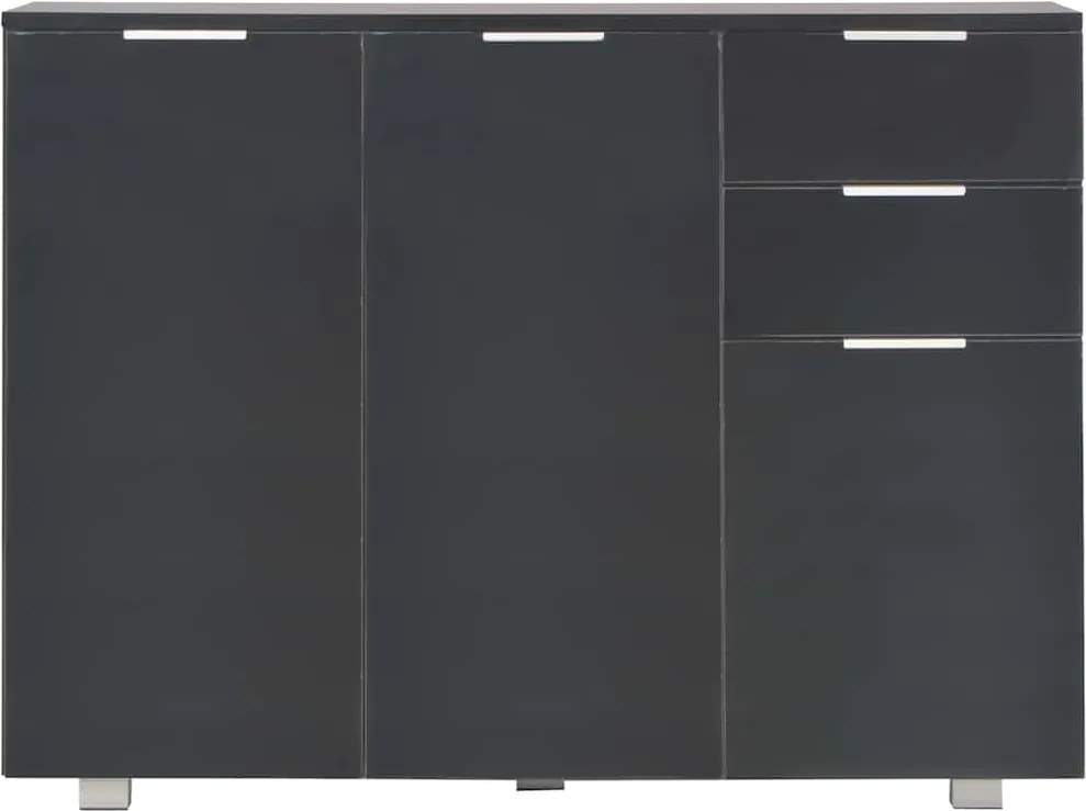 Příborník černý s vysokým leskem 107x35x80,5 cm 283719