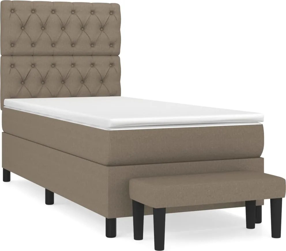 Box spring postel s matrací taupe 80x200 cm textil 3136793