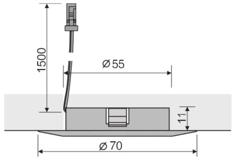 LED svítidlo LIMA černé 1,5W 100lm 70x12mm bílá studená