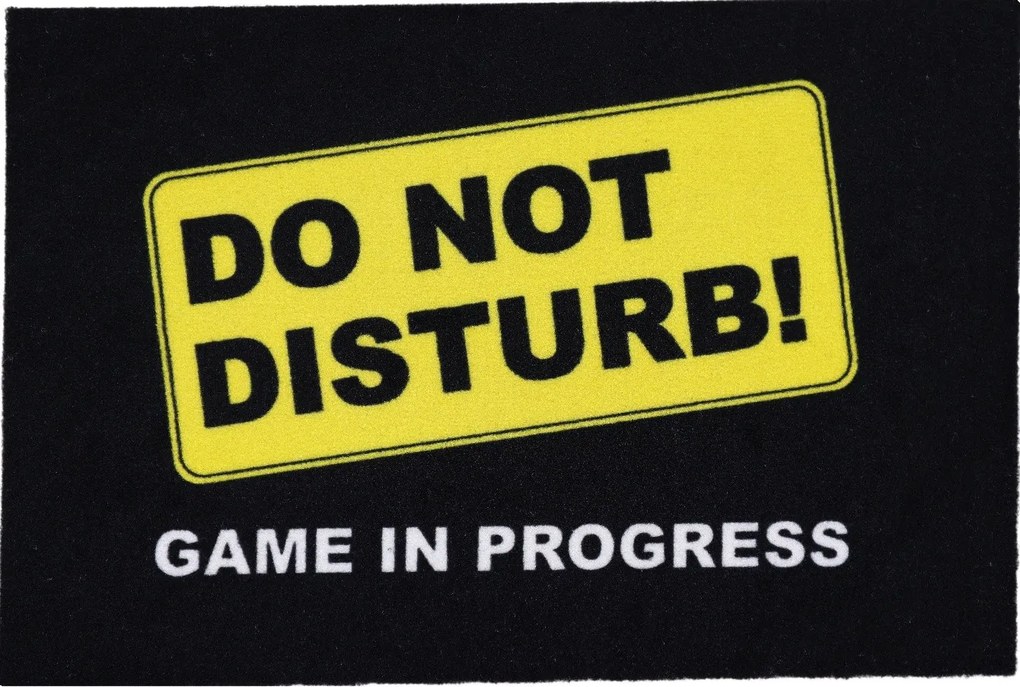 Mercury Flooring, Rohožka Do not disturb (game in progress) 40x60 cm, 40x60, černá, žlutá