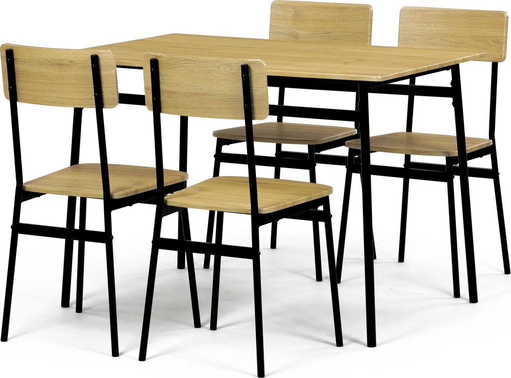 Autronic Jídelní set s 4 židlemi AUT-O2155 Odstín: Staré dřevo 2