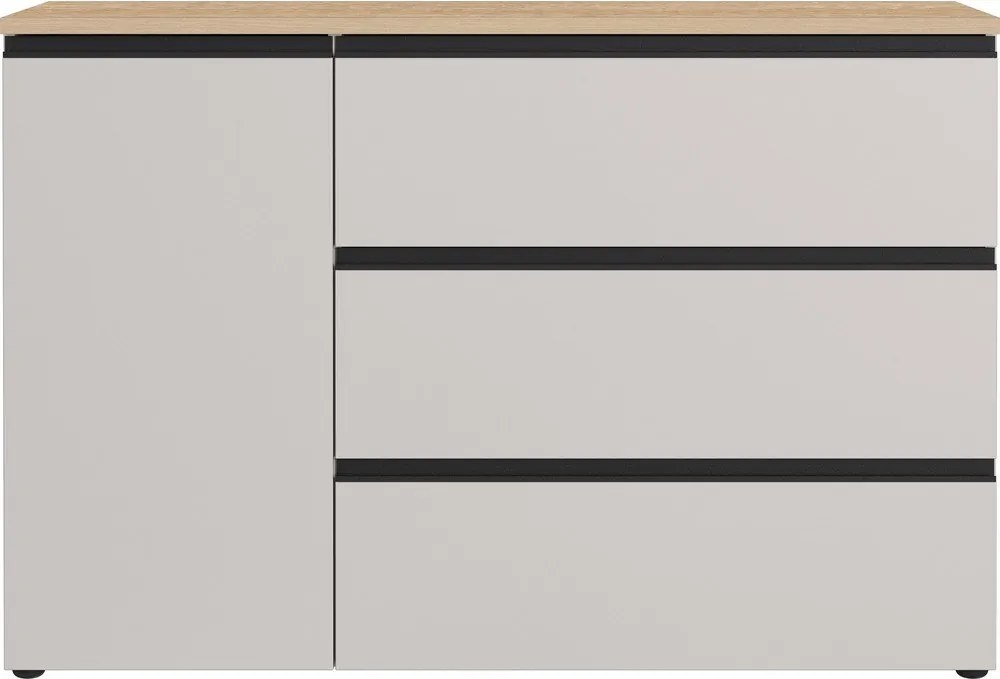 Šedobéžová/ve světle přírodní barvě komoda 135x91x41 cm Cormano – Germania