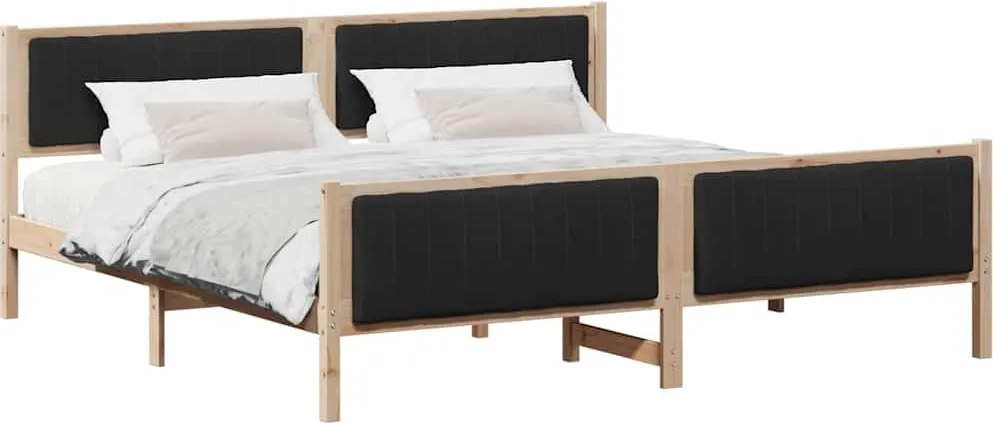 Rám postele Hnědo-černá 200 x 200 cm Masivní borovicové dřevo 3394300