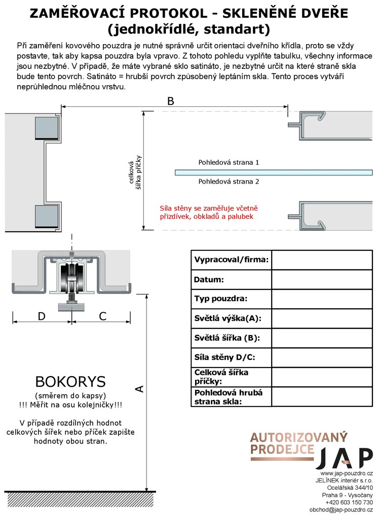 Celoskleněné dveře do pouzdra - M238C Průchozí šířka (cm): 70, Průchozí výška (cm): 210