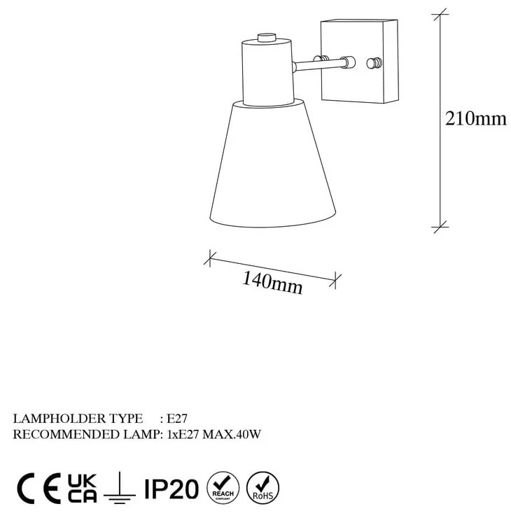 Nástěnné svítidlo ve zlaté barvě ø 14 cm Funnel – Opviq lights