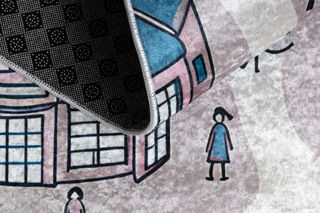 Dětský koberec protiskluzový BAMBINO 61560 béžový / modrý