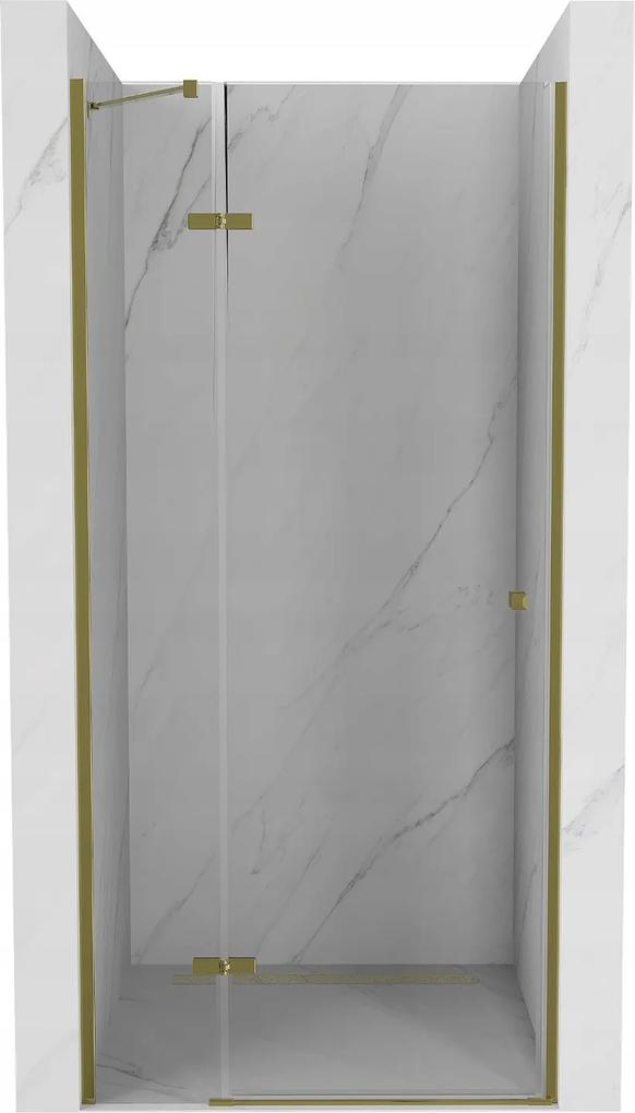 Mexen ROMA sprchové otevírací dveře ke sprchovému koutu 120 cm, čiré sklo/zlatá, 854-120-000-50-00
