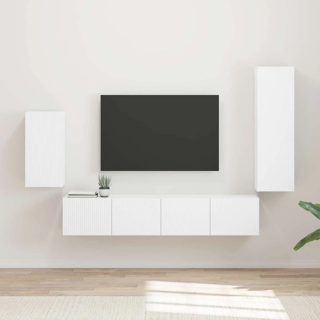 Sestava TV skříněk 4 ks Bílá Kompozitní dřevo 3409006