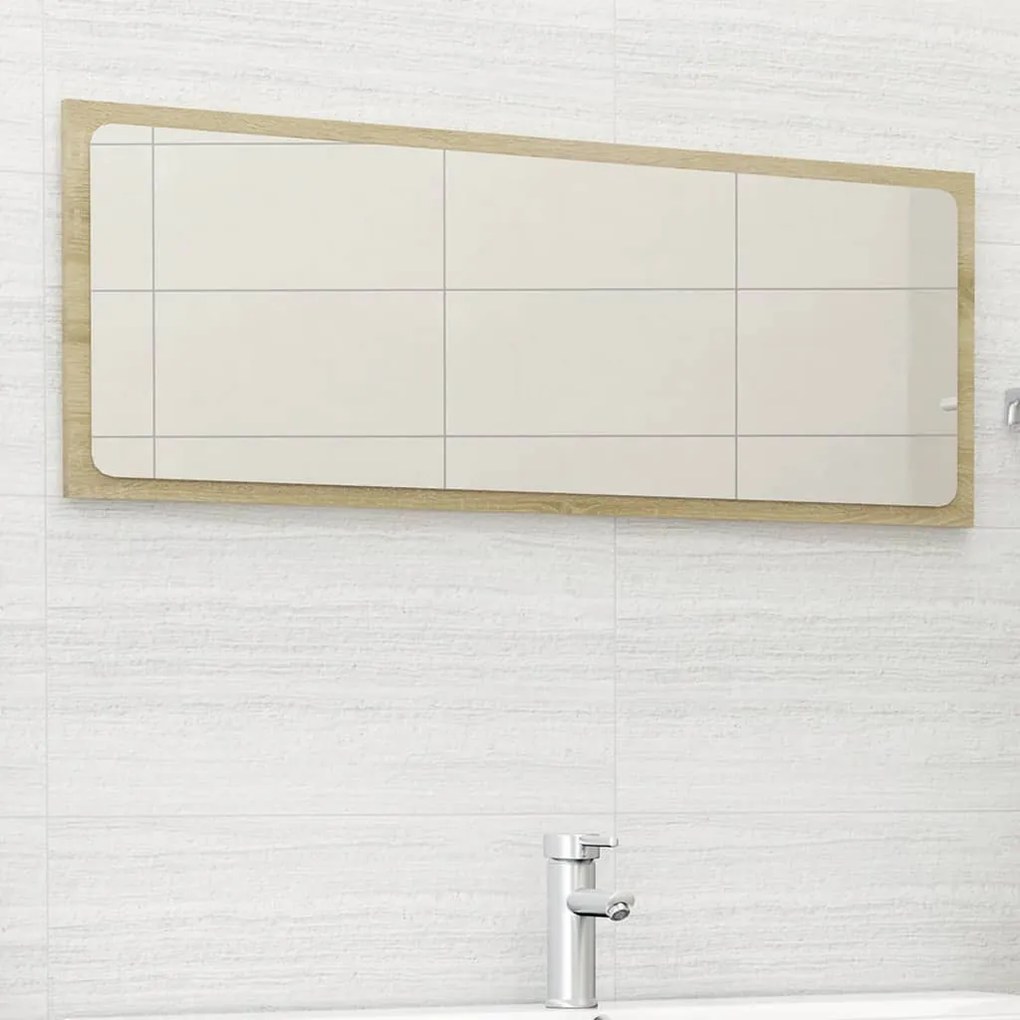 804633 vidaXL Koupelnové zrcadlo dub sonoma 100 x 1,5 x 37 cm dřevotříska