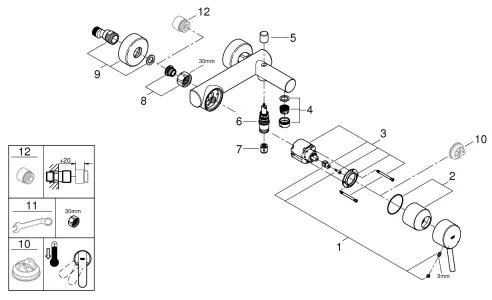 GROHE 32211001 - Vanová baterie CONCETTO DN 15 lesklý chrom