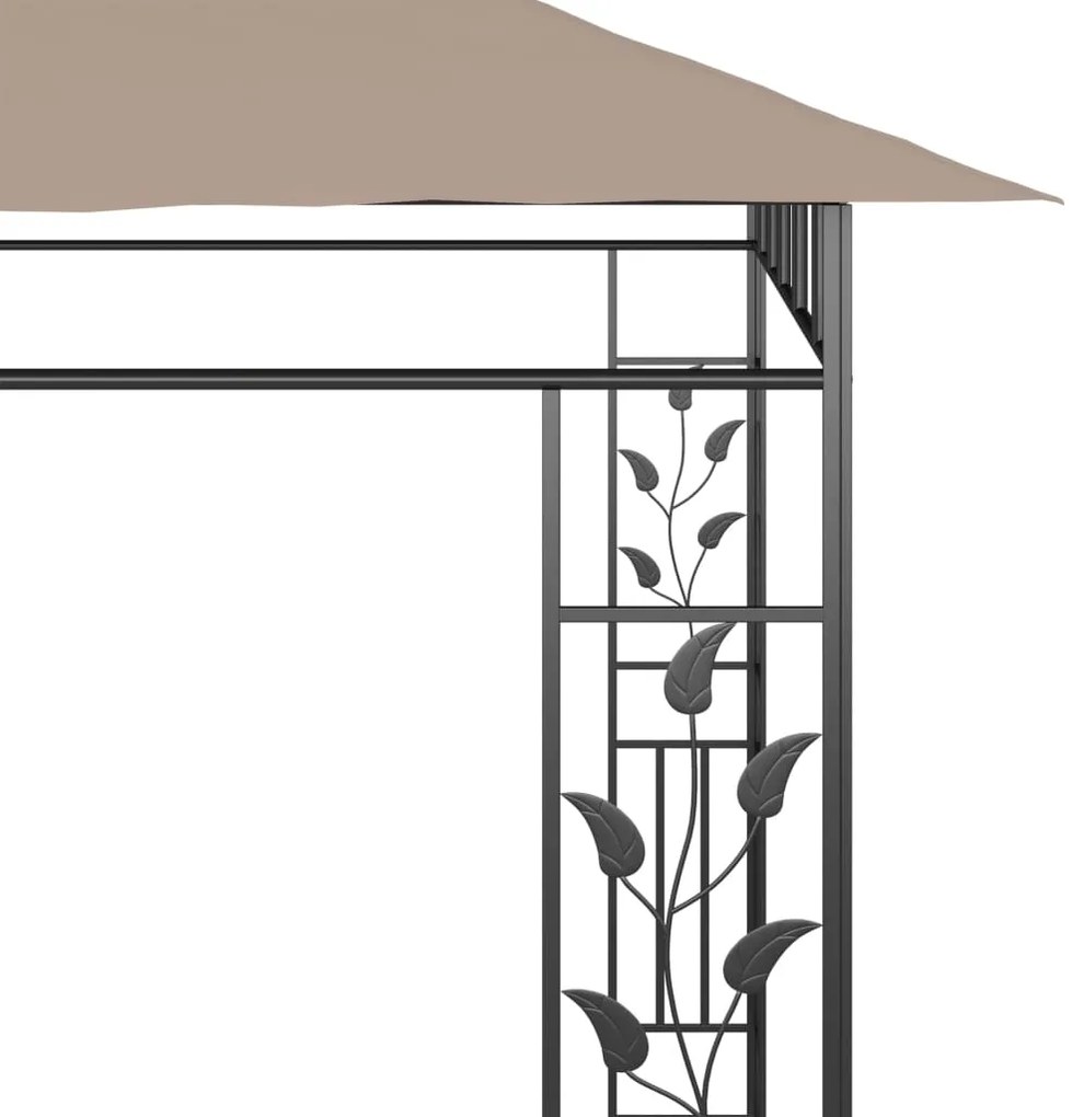 vidaXL Marketos Altán s moskytiérou 6 x 3 x 2,73 m taupe 180 g/m²
