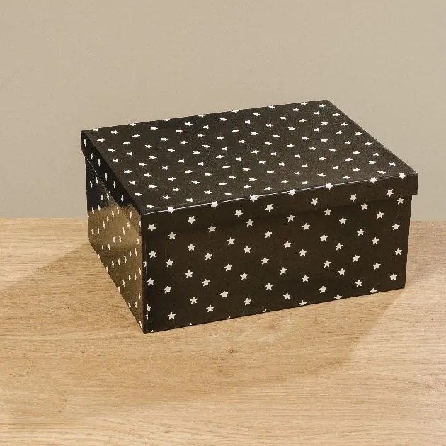 Kartonová krabice 27 cm černá/bílá s kolečky - vel. 5, La Almara