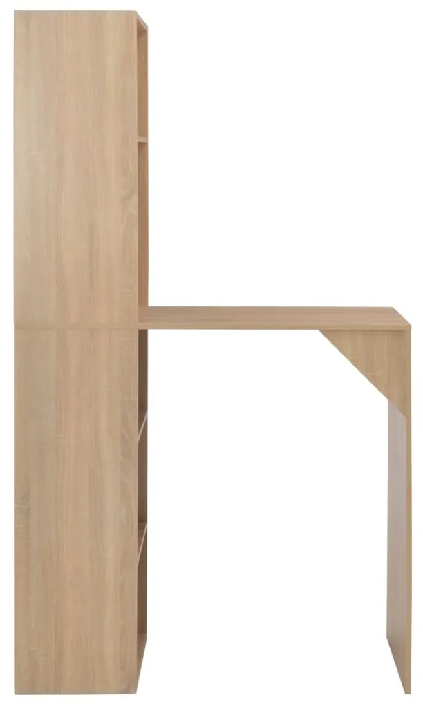 280229 vidaXL Barový stůl se skříní dubový 115 x 59 x 200 cm