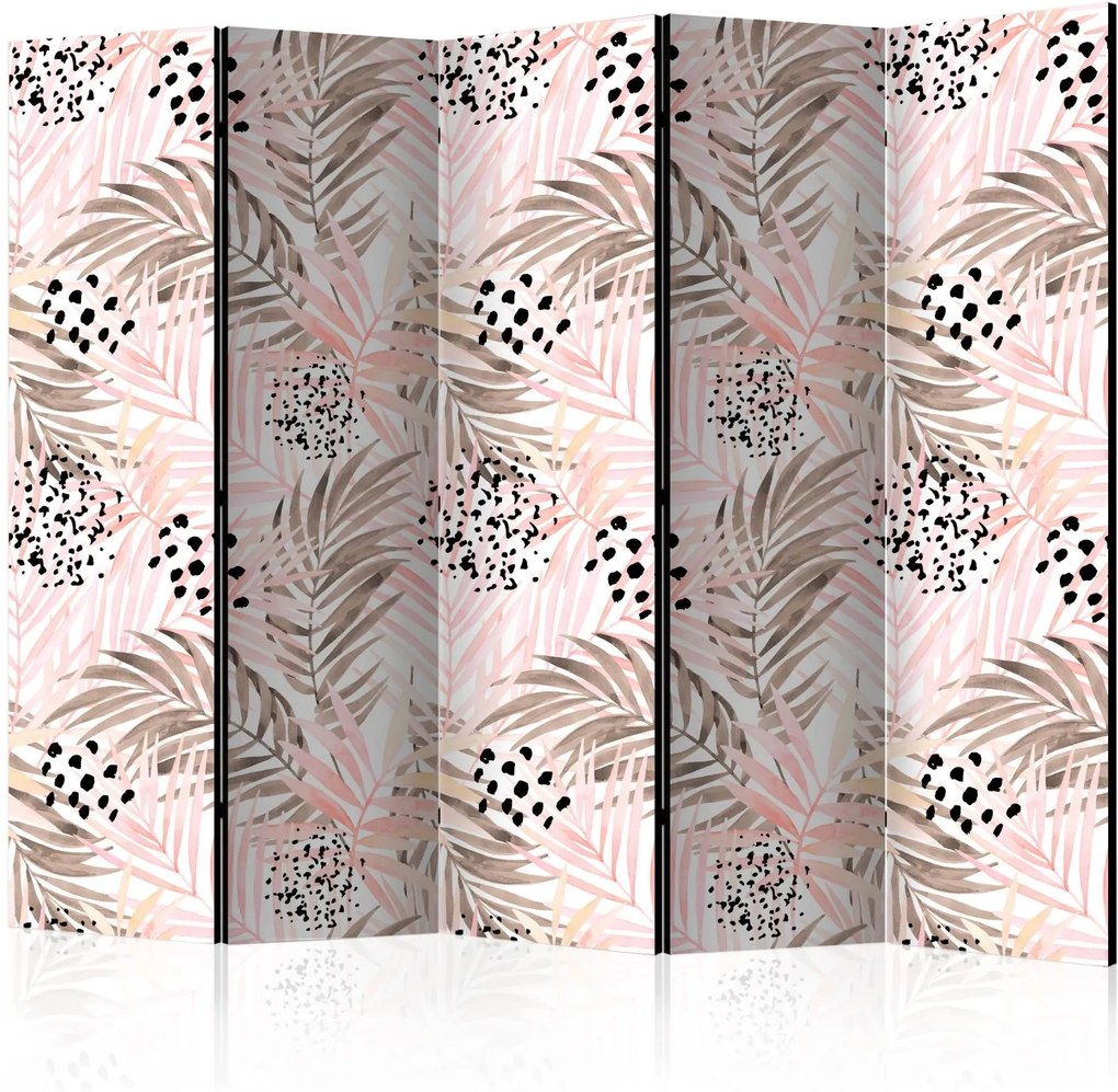 Paraván - Pink Palm Leaves [Room Dividers] 225x172